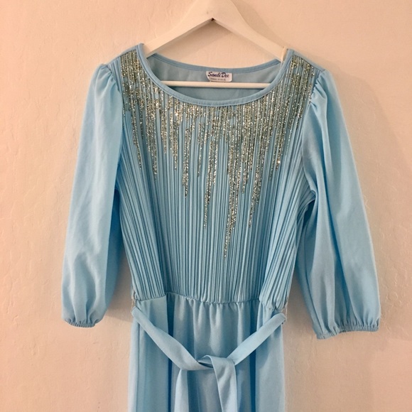 Vintage | Dresses | Vintage Baby Blue Midi Night Dress | Poshmark